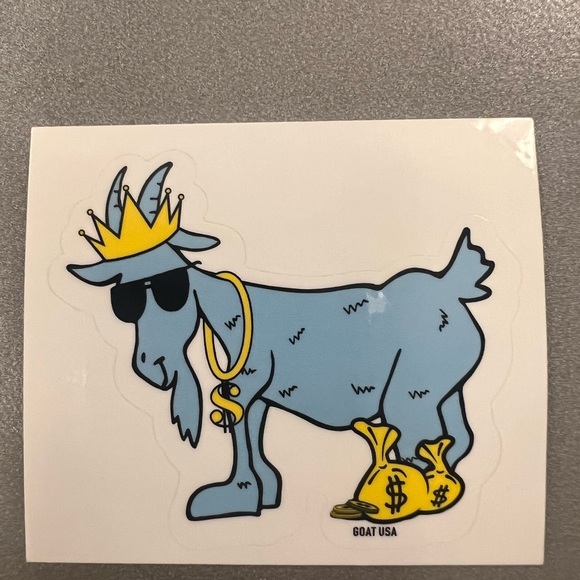 Goat Usa | Other | Goat Usa Blue Cash Money Goat Sticker | Poshmark